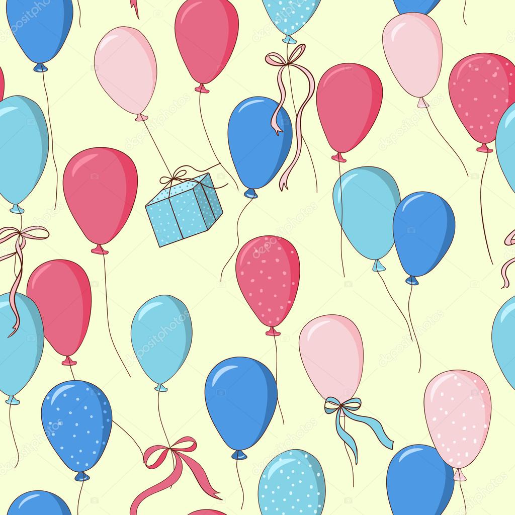 Balloons background, seamless pattern Stock Vector Image by ©yaskii ...