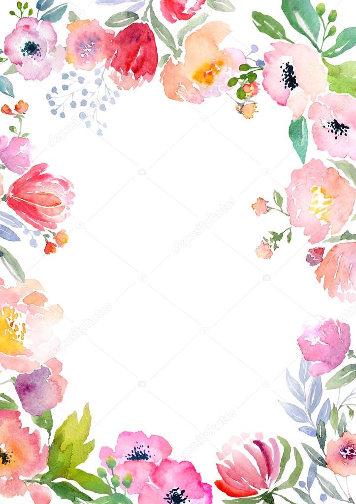 Watercolor Roses Card Template Stock Illustration By ©yaskii 74788739