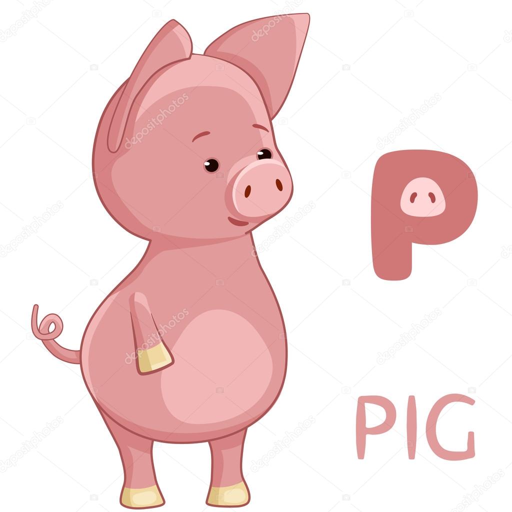Letra P, Cerdo, animal ABC Vector de stock por ©yaskii 78712088
