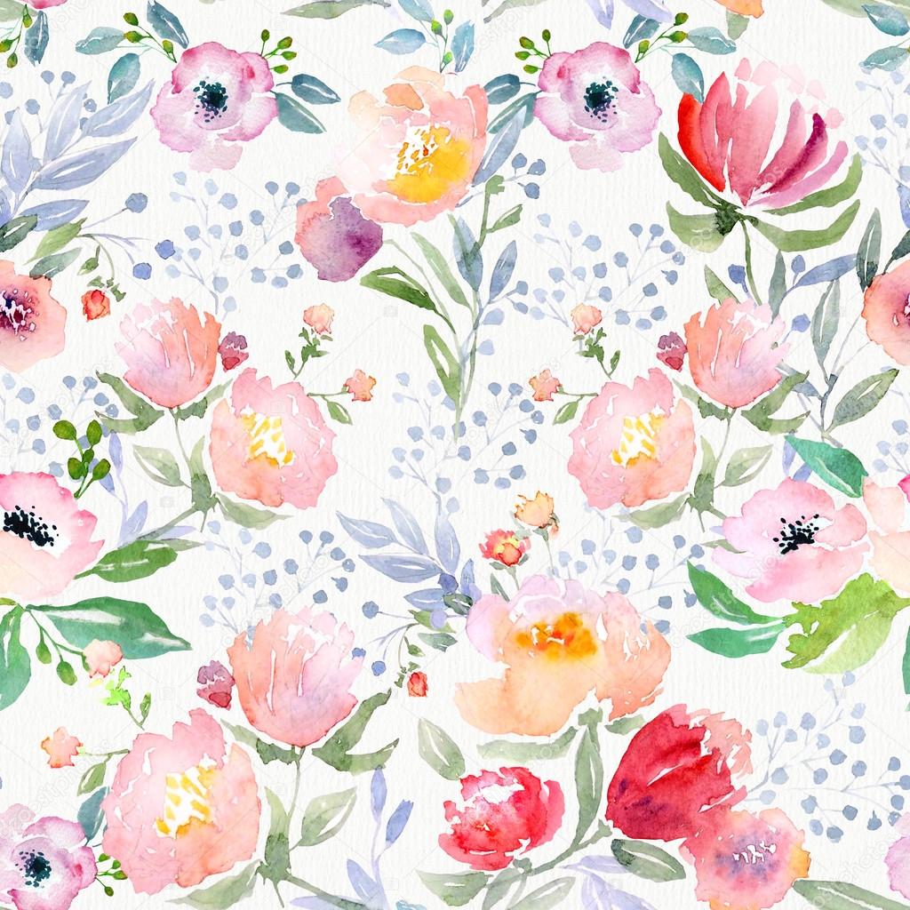 Watercolor floral pattern — Stock Photo © yaskii #99341036