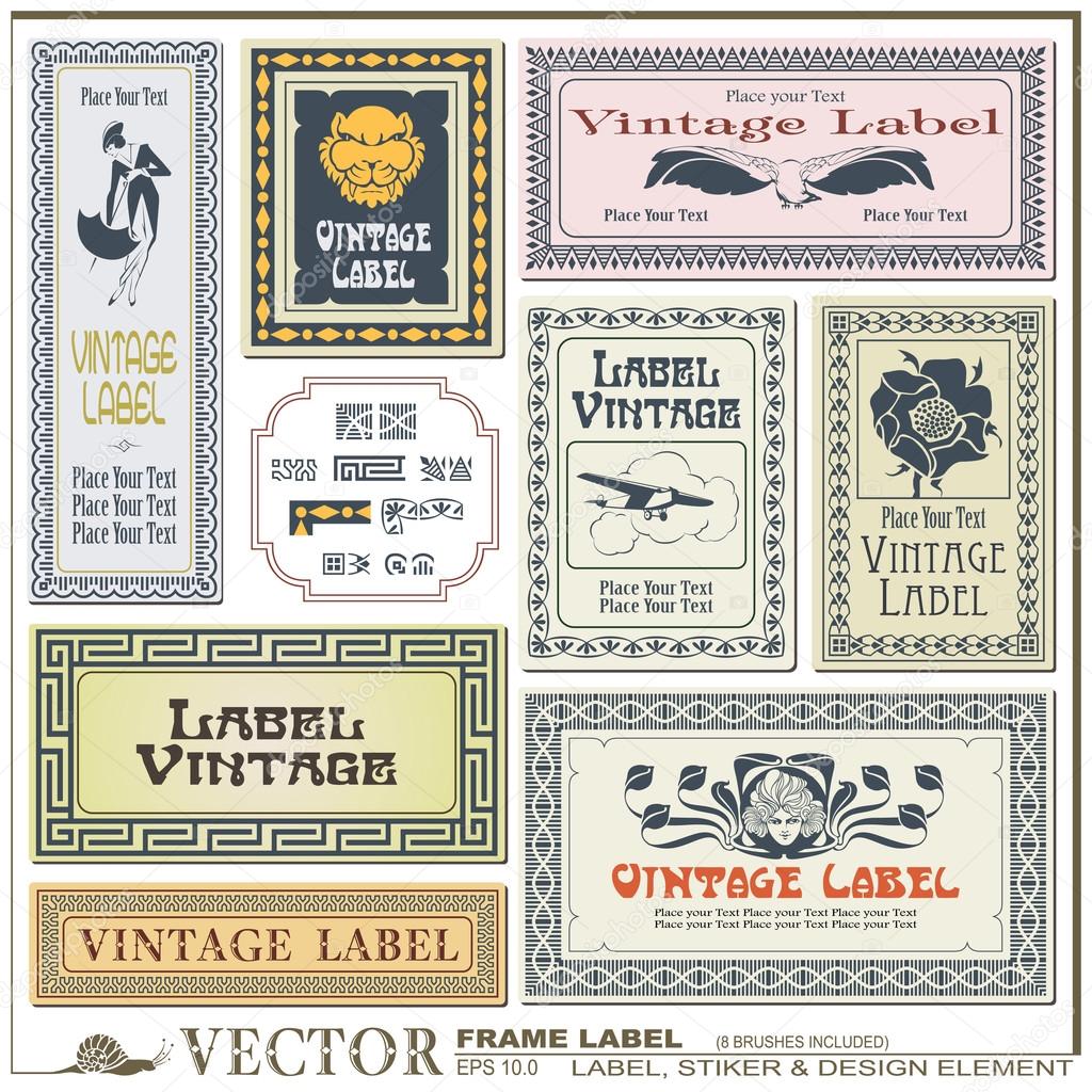 Border style labels on different versions Stock Vector by ©bomg11 55915903