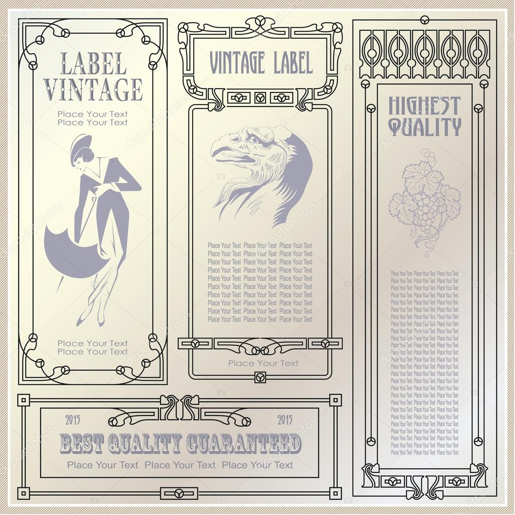 Vector vintage style labels and tags on different versions Stock Vector ...