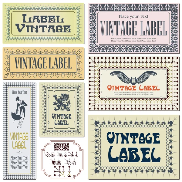 Border style labels on different versions (brushes included) Stock ...