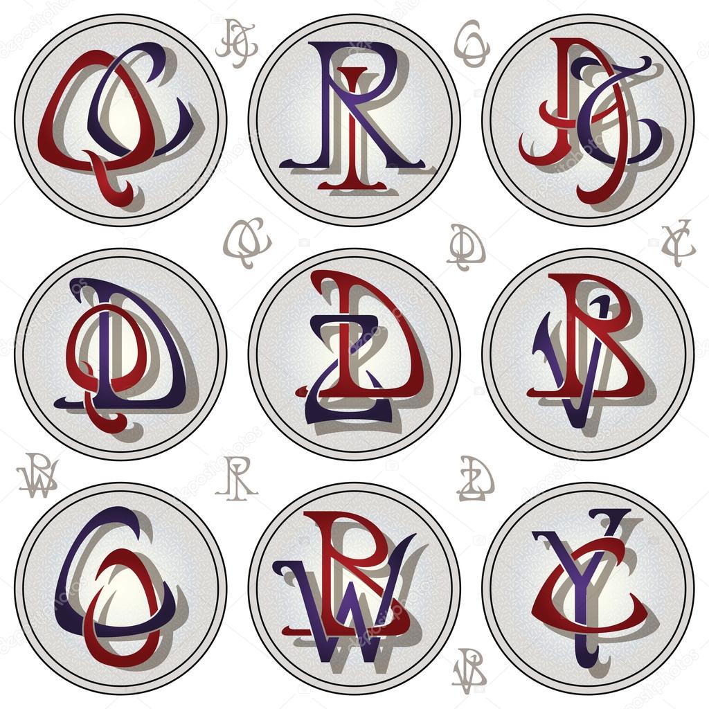 Conjunto de letras entrelazadas para el registro de identi corporativos ...