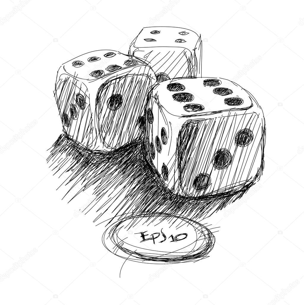 Dice Pencil Drawing