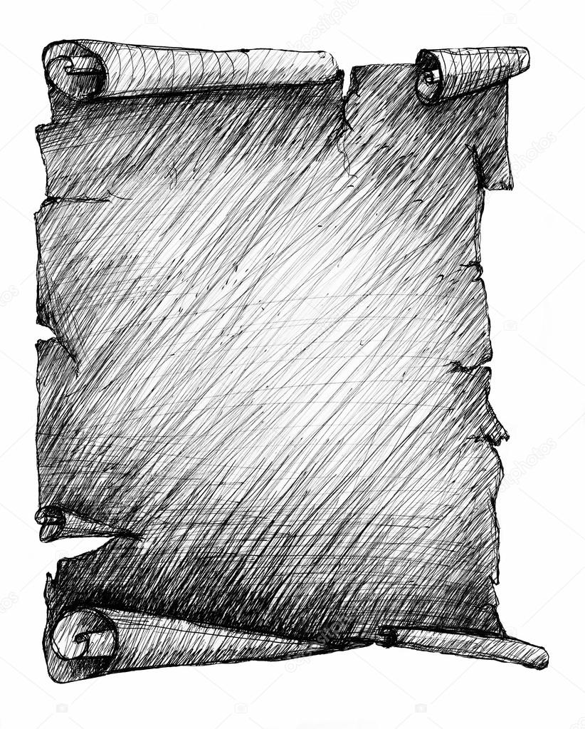 Old Paper Scroll Drawing