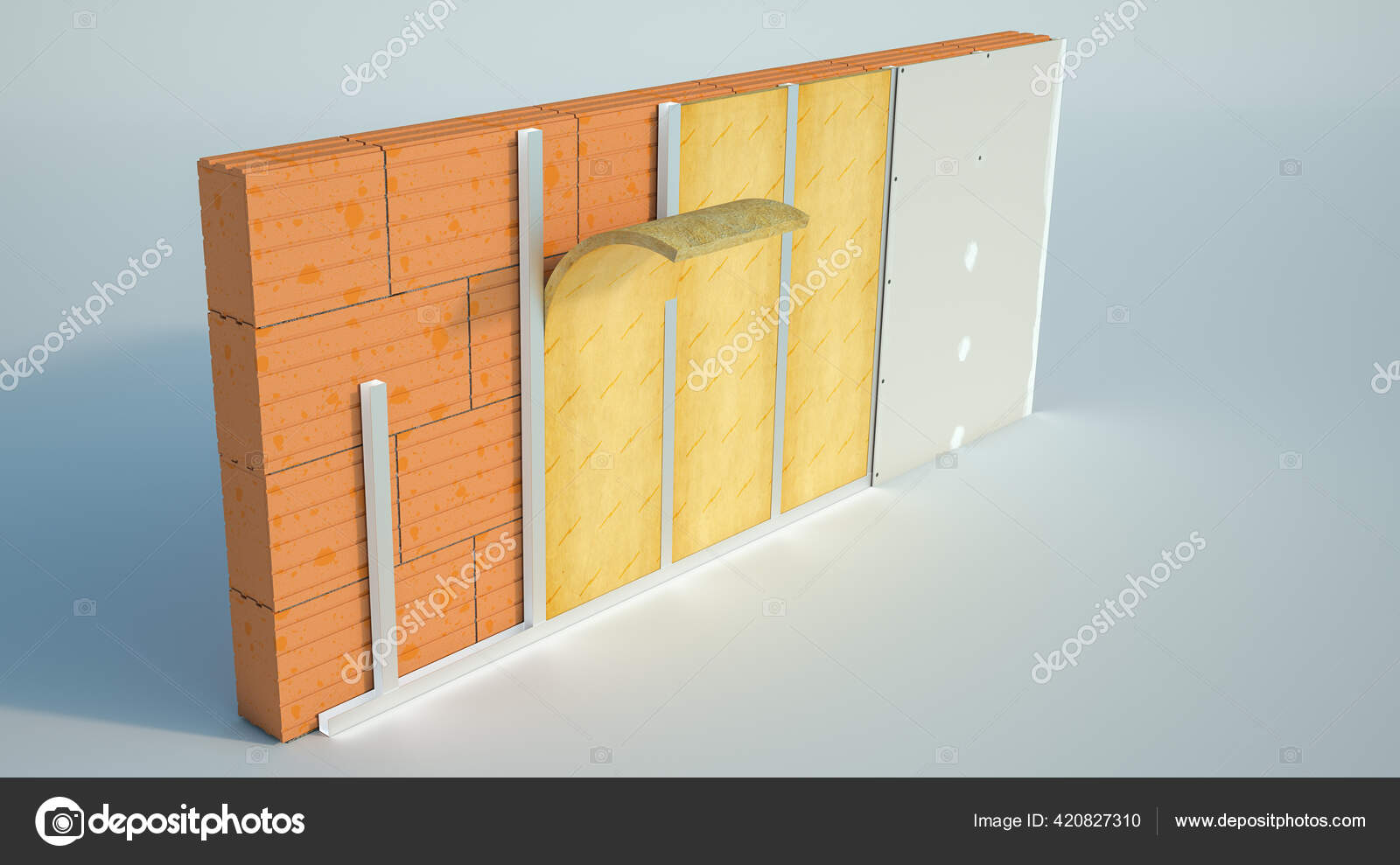 Rendering Wall Construction Details Layers Stock Photo by ©franckito ...