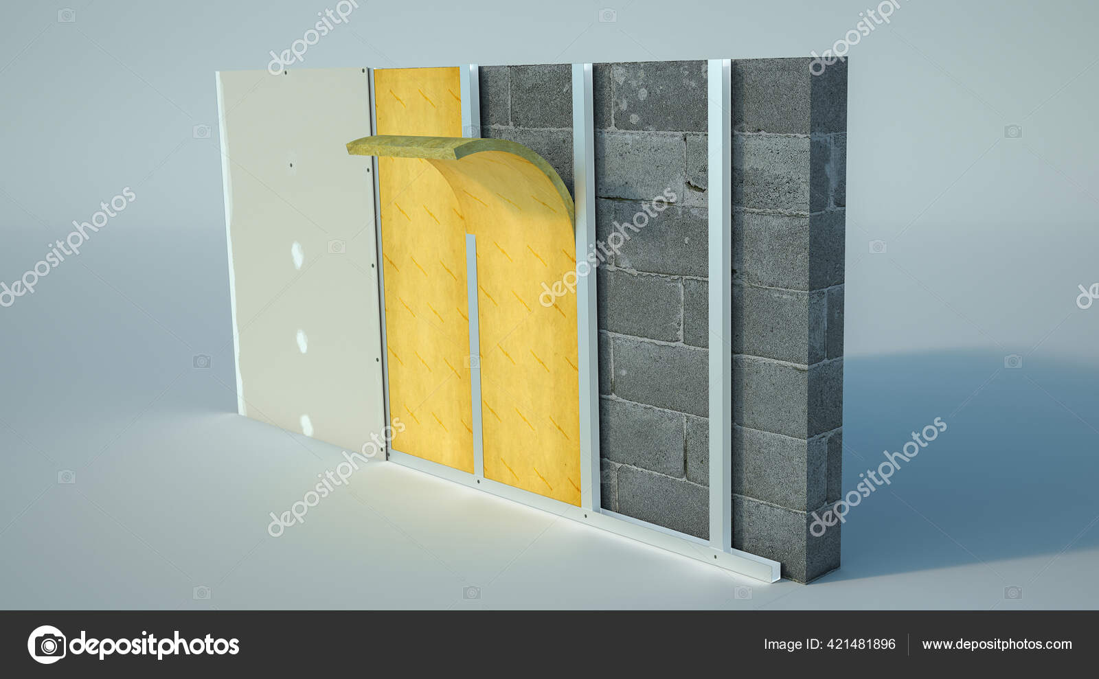 Rendering Wall Construction Details Layers — Stock Photo © franckito ...