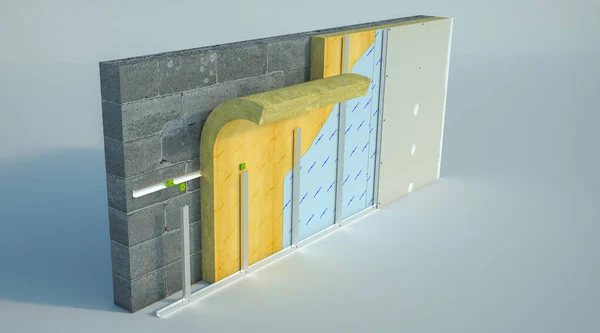 Rendering Wall Construction Details Layers Stock Photo by ©franckito ...