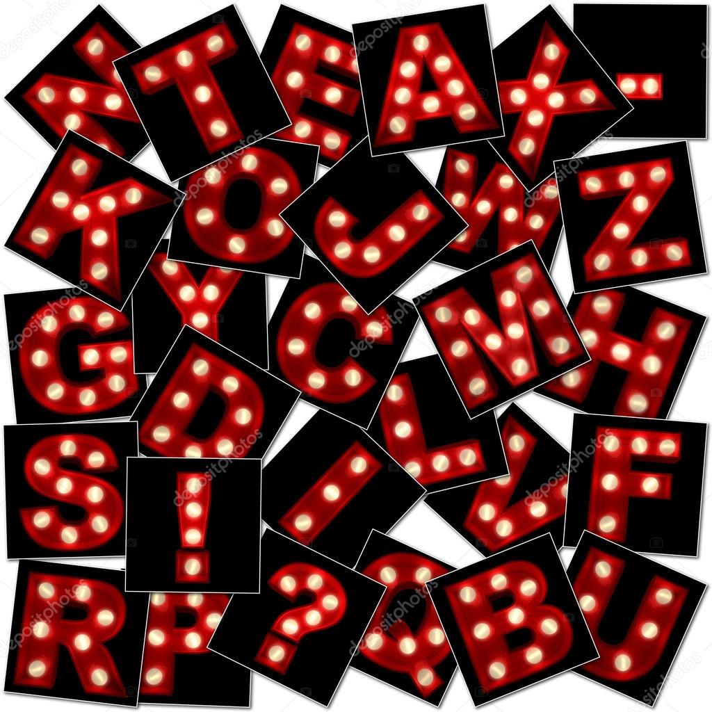 Glowing letter collection — Stock Photo © franckito #65903319