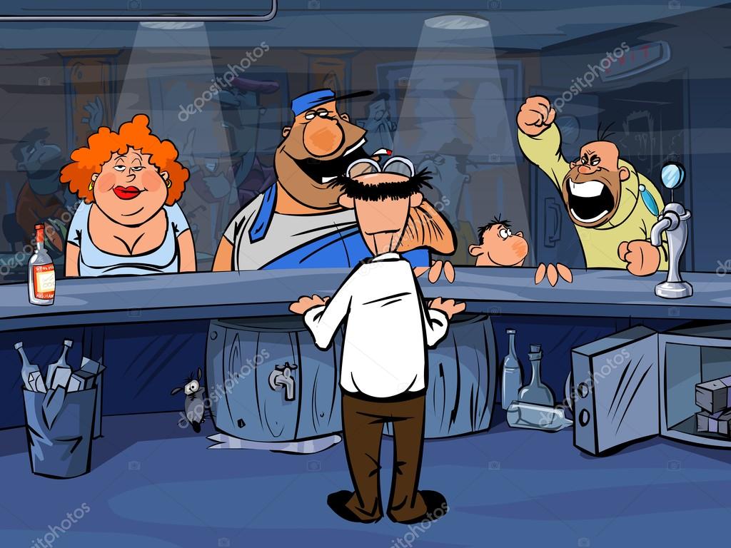 Dibujos animados borrachos barra visitantes — Foto de stock © Regisser ...