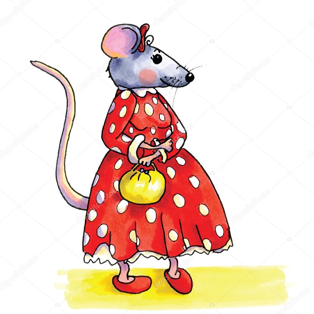 Muis dressed as lady Stock Vector Image by ©ivonnewierink #71736175