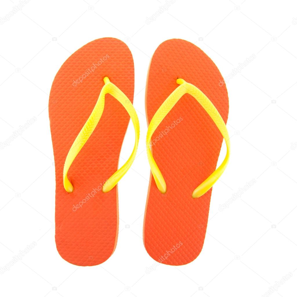Orange flipflops Stock Photo by ©ivonnewierink 75689605