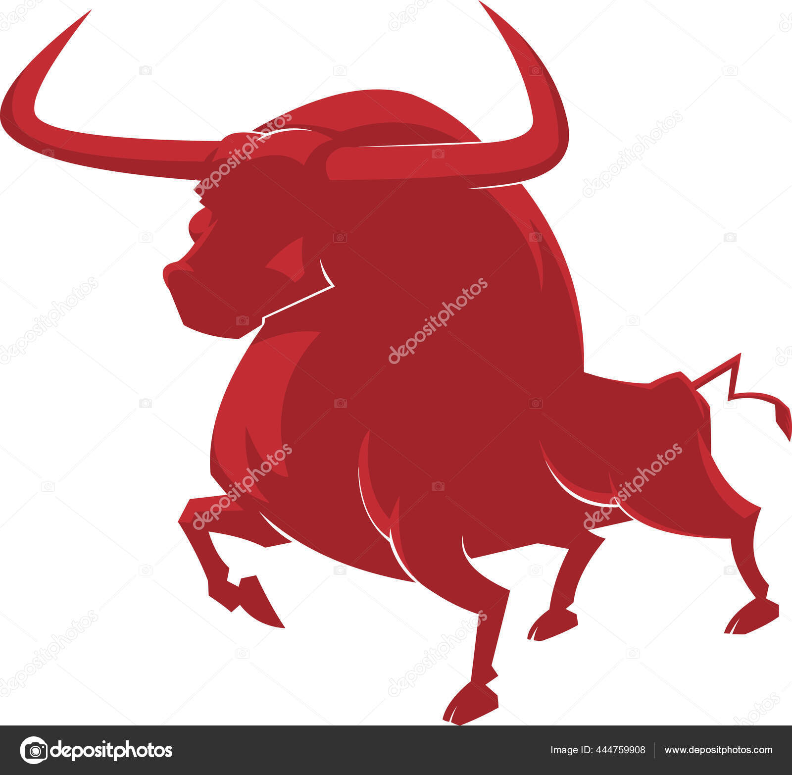 Červený Býk Neboli Silueta Lišky Symbol Roku 2021 Vektorové Ilustrace ...