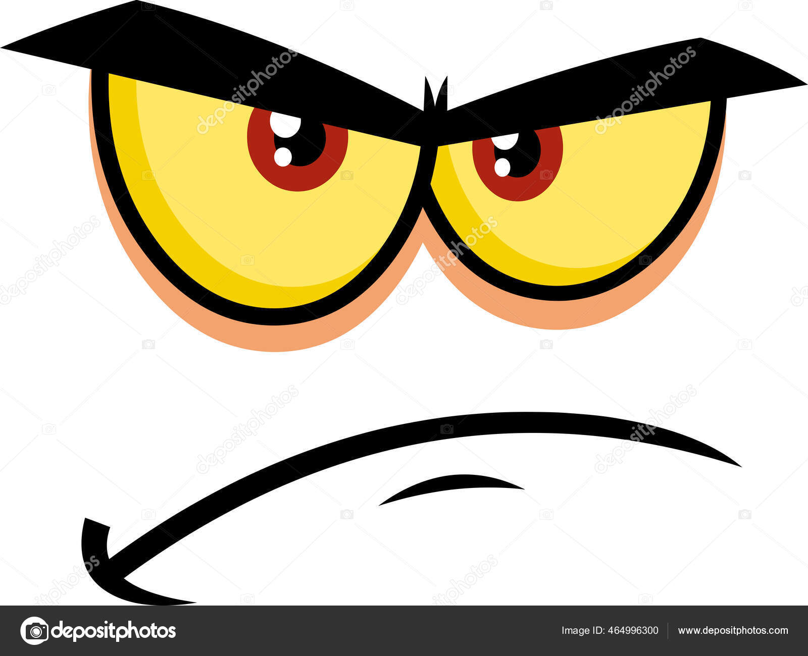 Ilustración Vectorial Cara Dibujos Animados Gruñón Vector de stock por ...