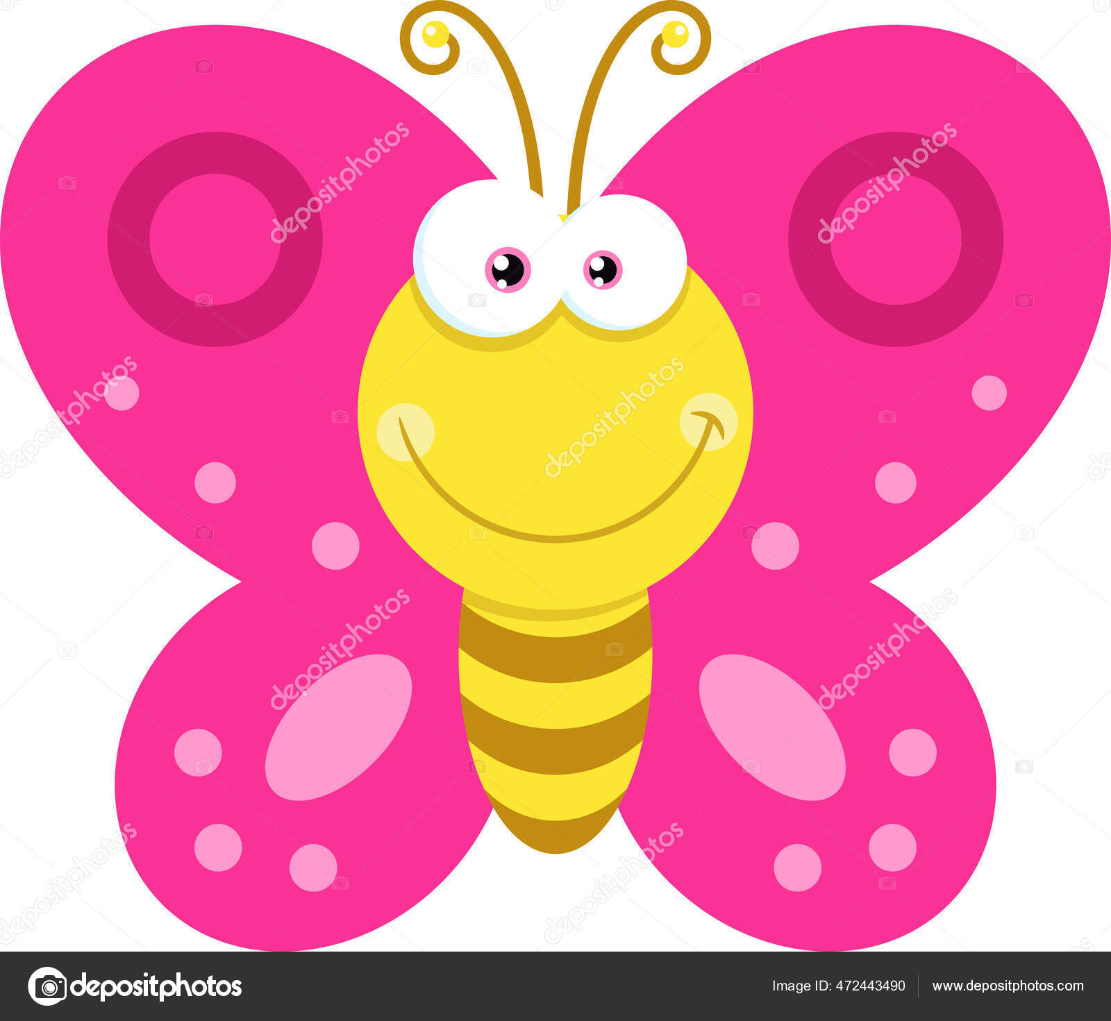 Ilustración Vectorial Mariposa Dibujos Animados Vector de stock por ...