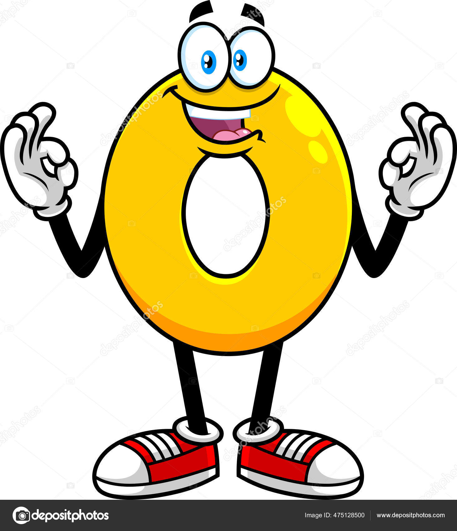 Número Cero Icono Web Personaje Dibujos Animados Ilustración Vector ... Número Cero Icono Web Personaje Dibujos Animados Ilustración Vector ...