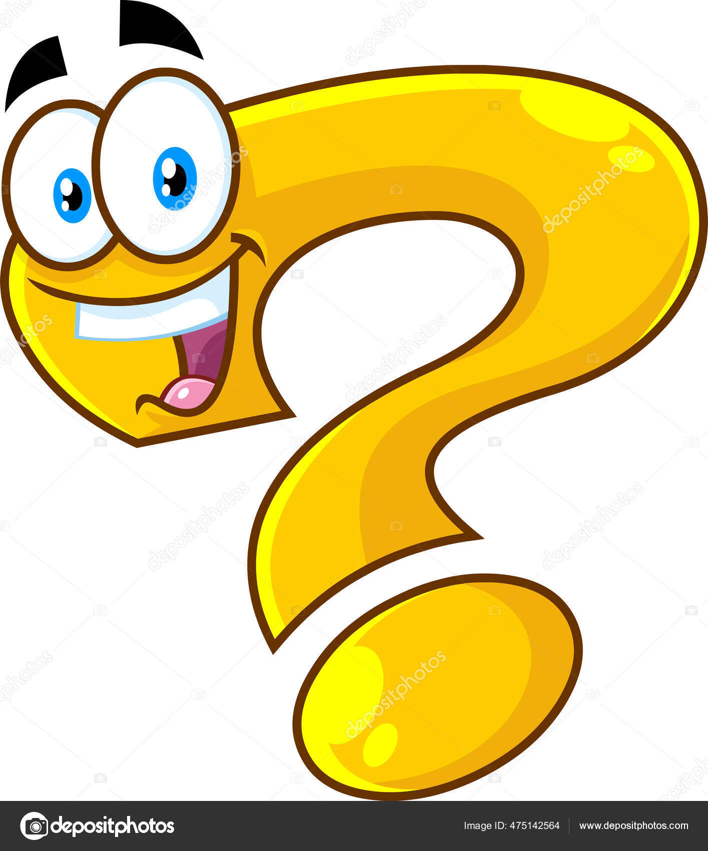 귀여운 물음표 캐릭터 아이콘 — 스톡 벡터 © HitToon #475142564