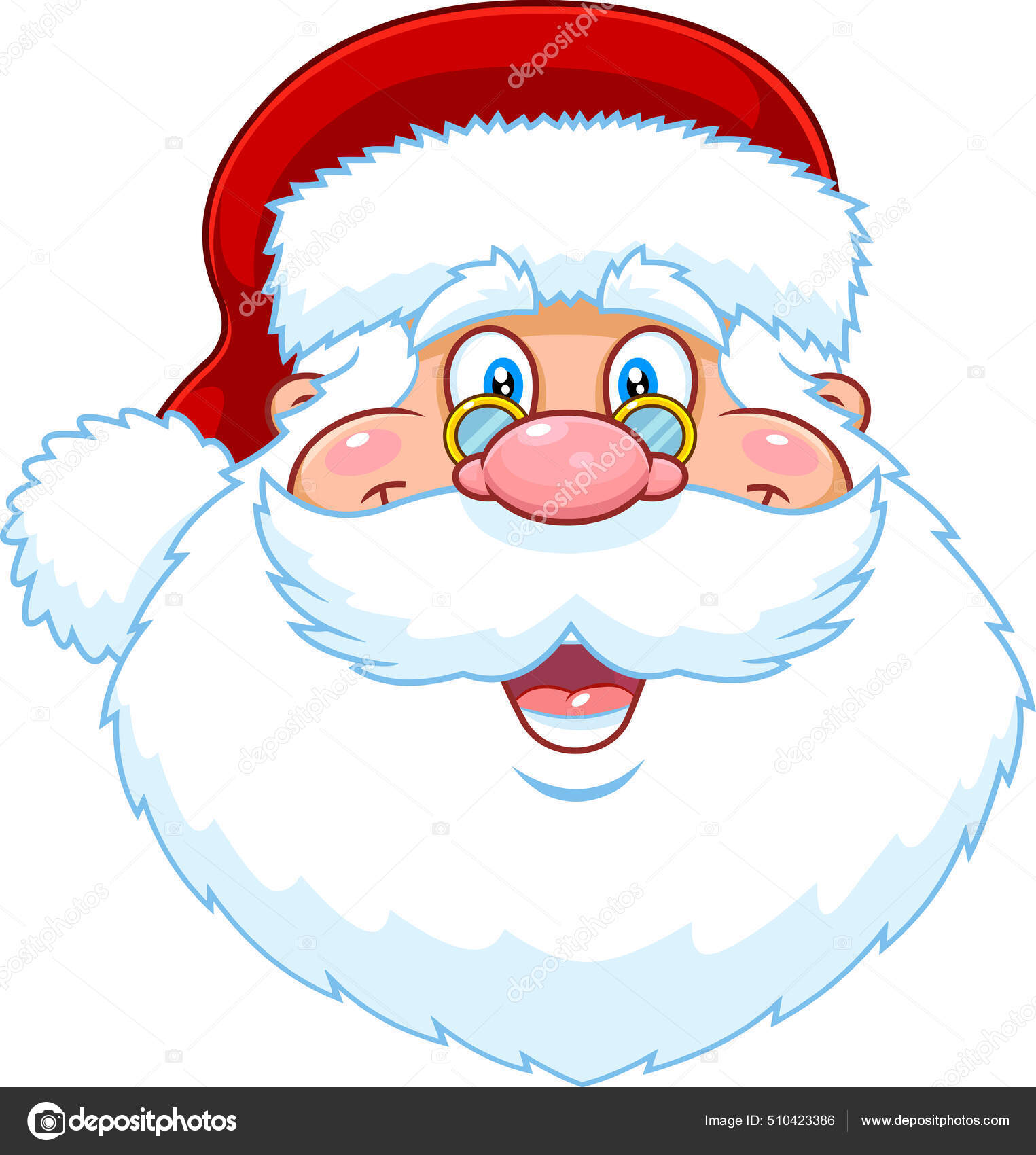 Weihnachtsmann Gesicht Cartoon Glückliches Gesicht Des