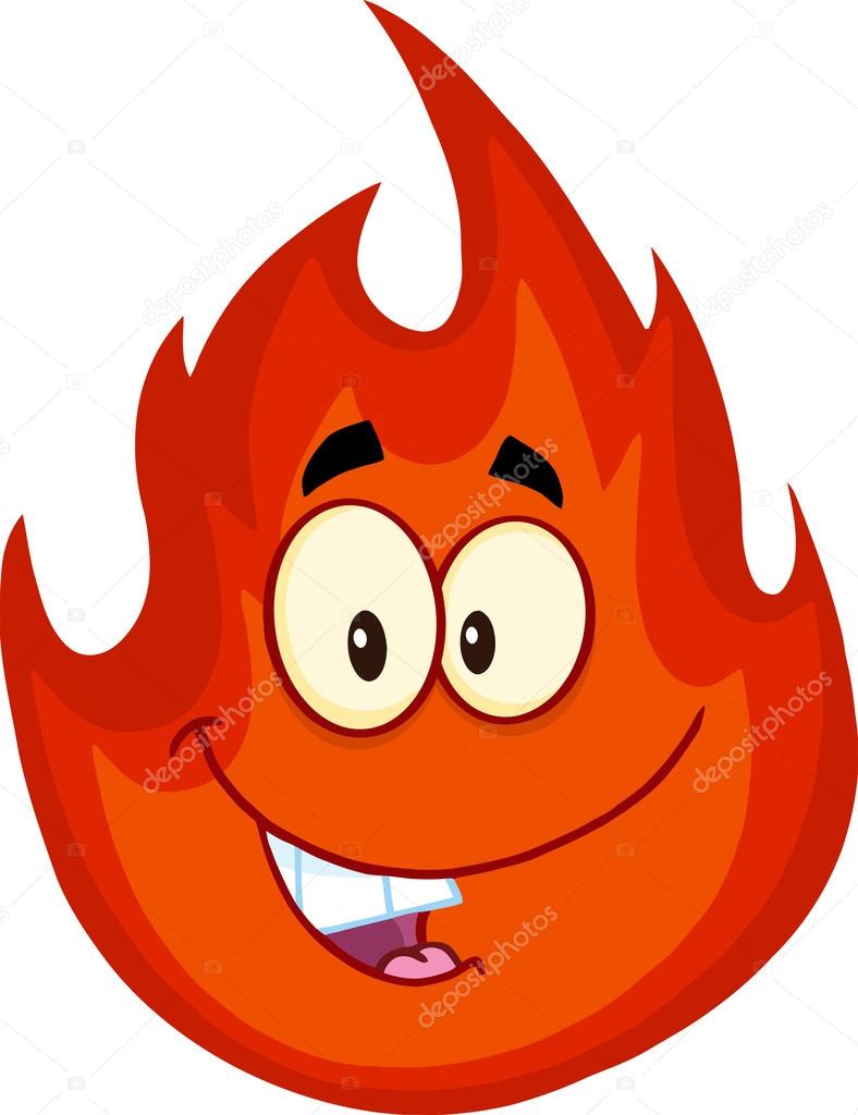 Happy Fire Cartoon Character — Stock Photo © HitToon #54017521