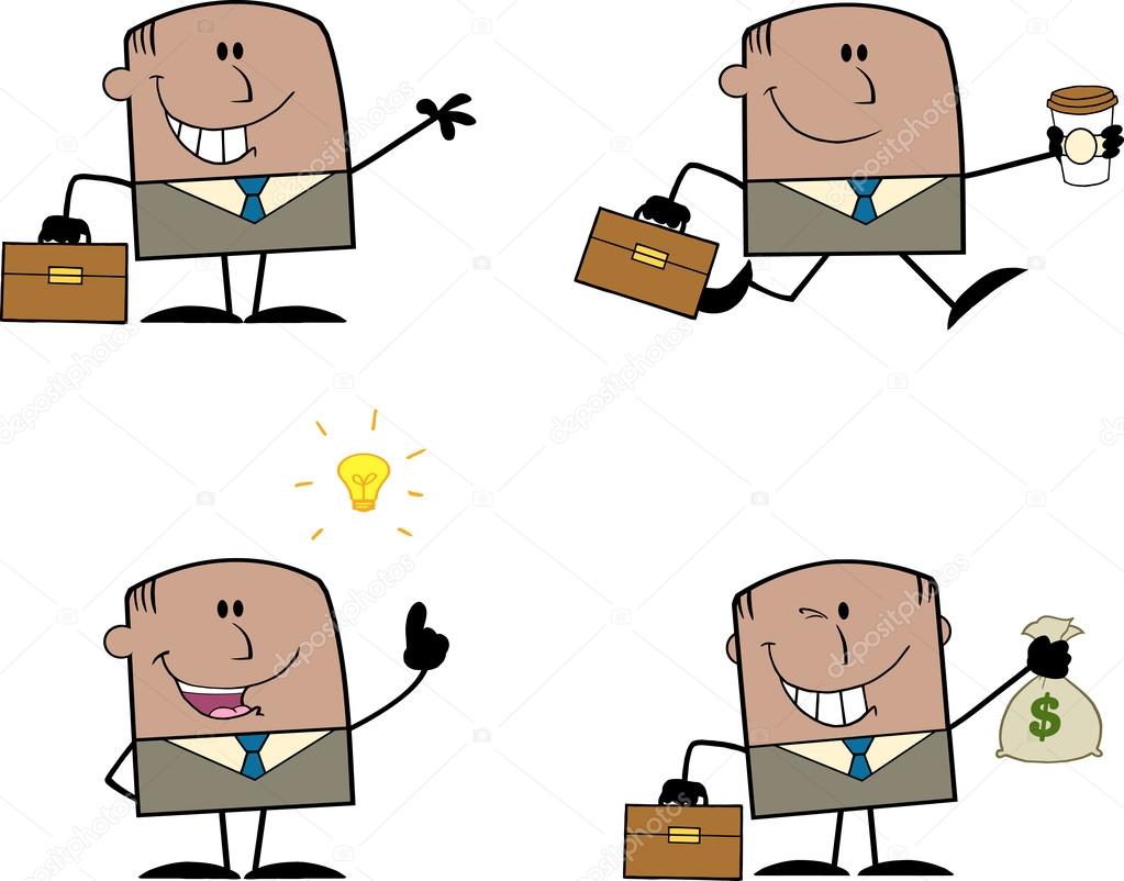 Businessman Dude Cartoon Character 2 Collection Set Stock Illustration ...