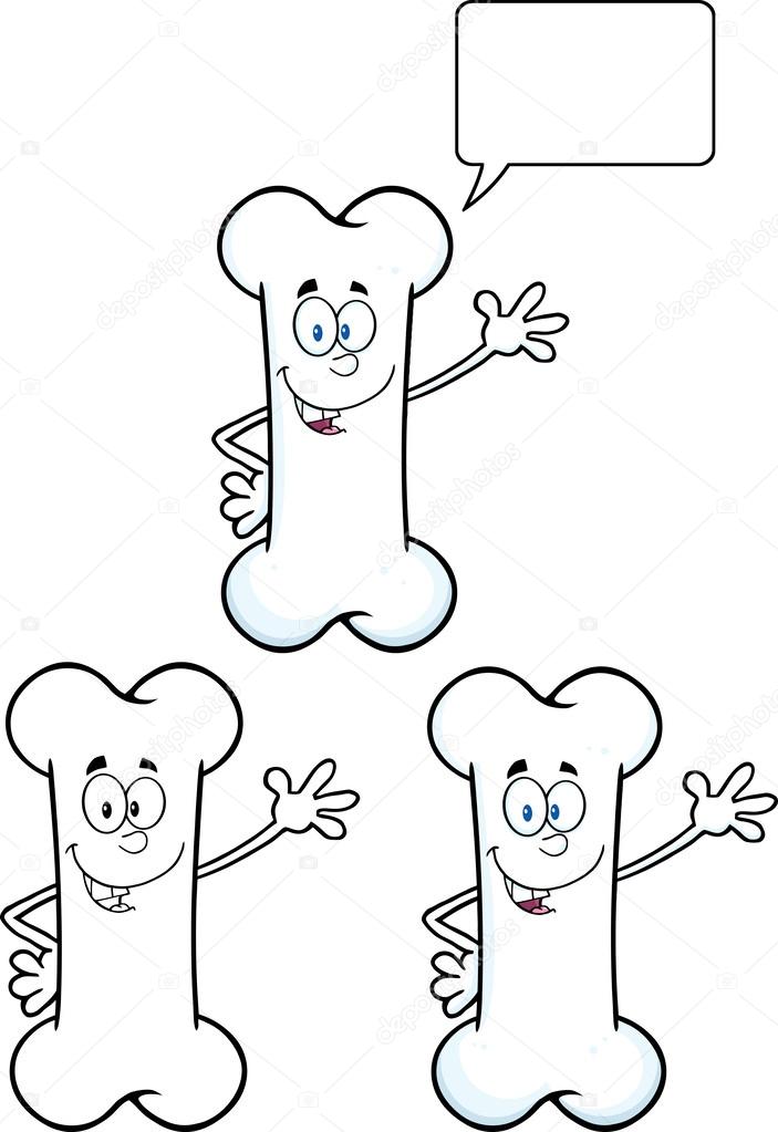 Bone Cartoon Mascot Character 4. Collection Set Stock Illustration by ...