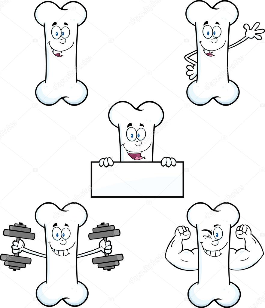 Funny Bone Cartoon Character 1. Collection Set Stock Illustration by ...