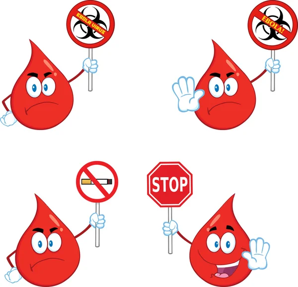 Red Blood Drop Cartoon Mascot Character Holding Up A Syringe Stock ...
