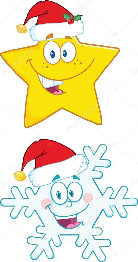 Snowflake and star character Stock Illustration by ©HitToon #59449043