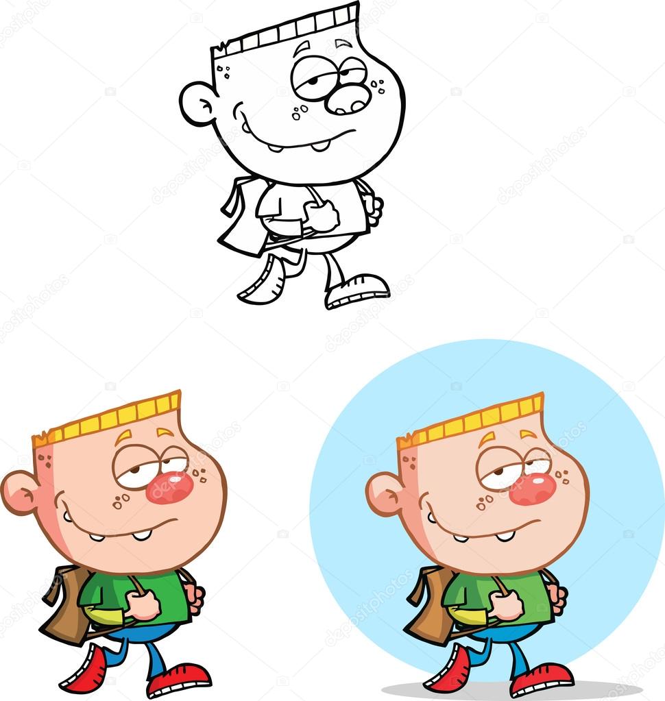 Cool Boy Going To School Stock Illustration by ©HitToon #59450165