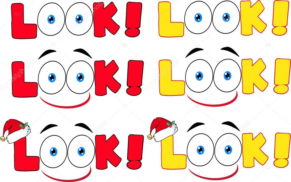 Cartoon Look Text Stock Illustration by ©HitToon #59680561