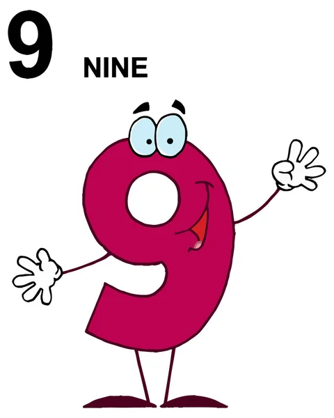 Funny Cartoon 9 Number Stock Vector Image by ©HitToon #61068937