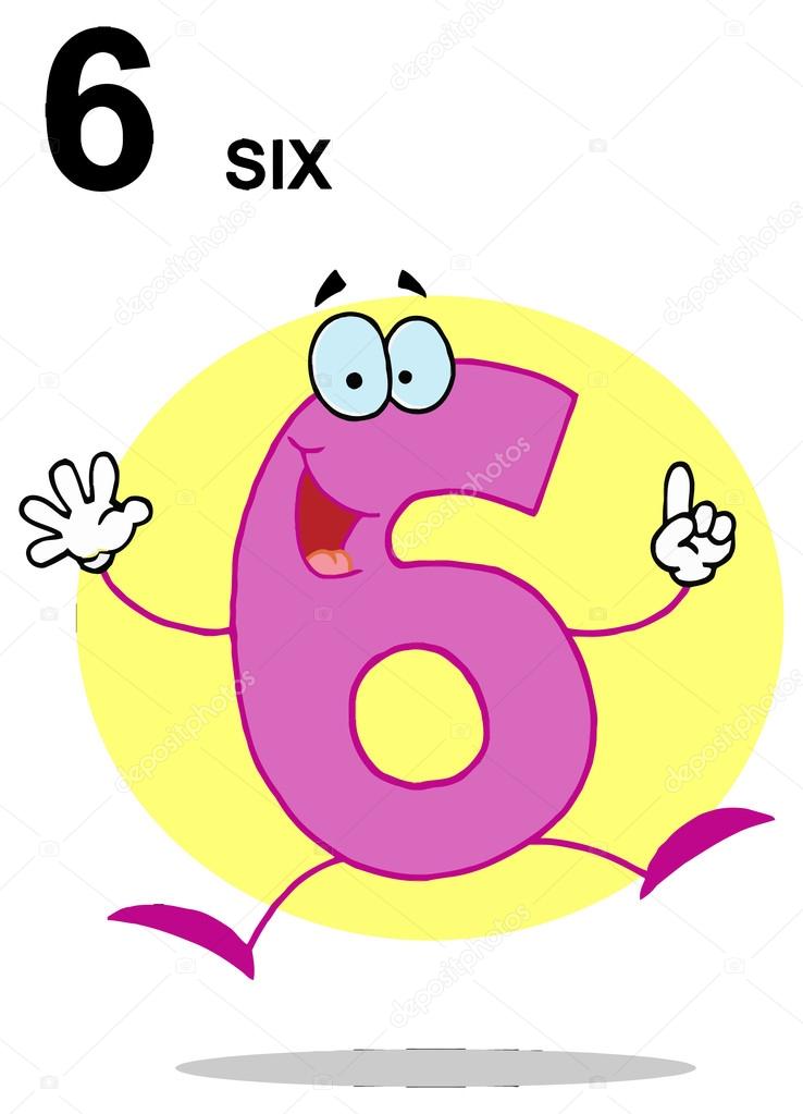 Funny Cartoon 6 Number Stock Vector Image by ©HitToon #61063169
