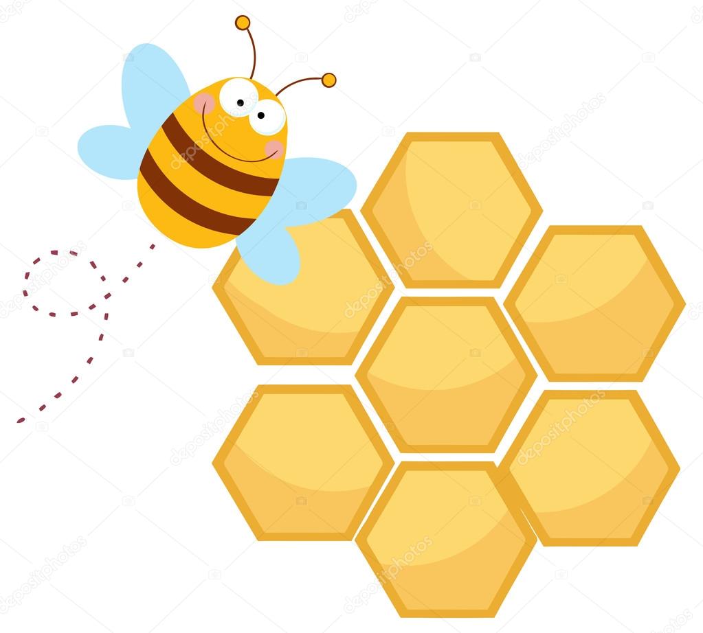 Včela kreslená postava létání Stock Ilustrace od ©HitToon#61063255