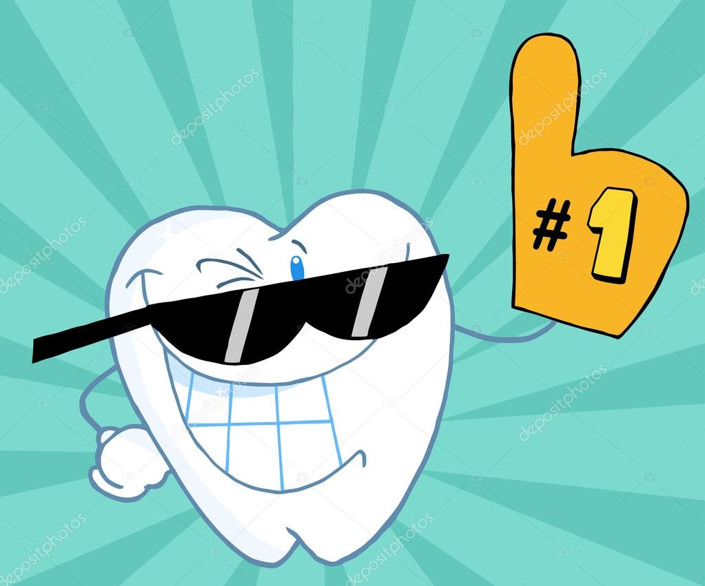 Cartoon tooth with number one Stock Vector Image by ©HitToon #61063317