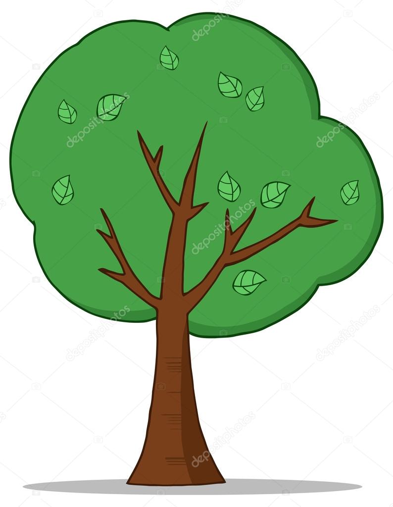 Zelené kreslený strom — Stock Vektor © HitToon #61064337