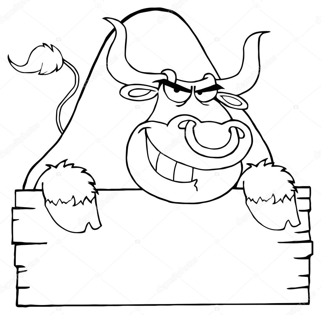 Outlined Angry Bull Looking Stock Vector Image by ©HitToon #61064815