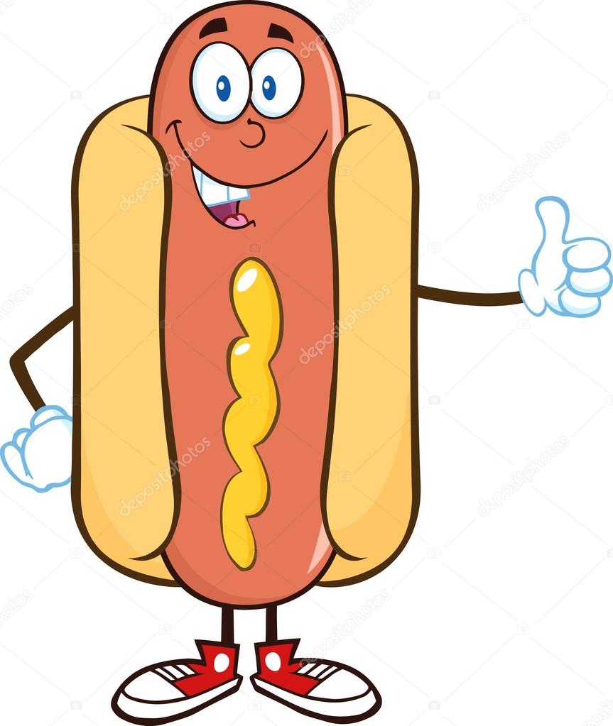 Cartoon Hot Dog With Chili