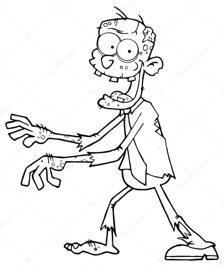 Cartoon Zombie Walking Stock Illustration by ©HitToon #61067547