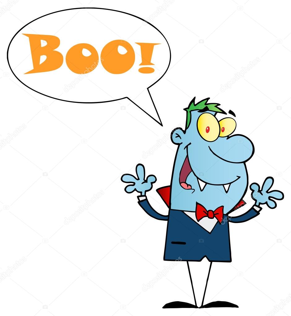Happy Vampire with Text Boo Stock Vector by ©HitToon 61068813