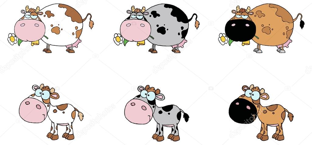 Cartoon Character Cows And Calfs Stock Vector Image by ©HitToon #61068847