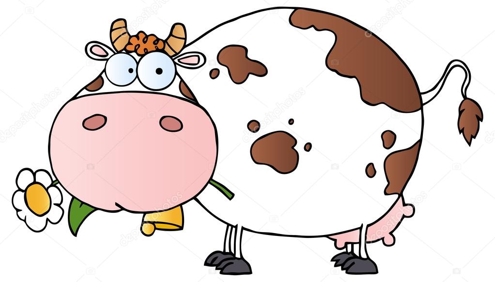 Clipart Mucca Grassa SVG, Vettoriale Mucca Grassa Con Campana,