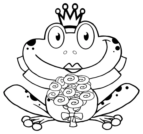 Outlined Frog Prince Cartoon Character — Stock Photo © HitToon #8677463