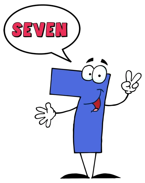 Number Seven Cartoon Character Web Icon Simple Vector Illustration ...
