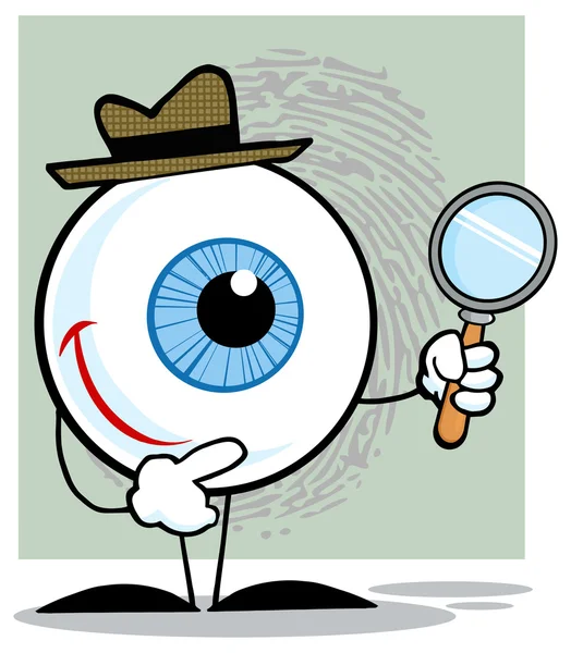 Detective Eyeball with Magnifying Glass. — Stock Vector © HitToon #61073587