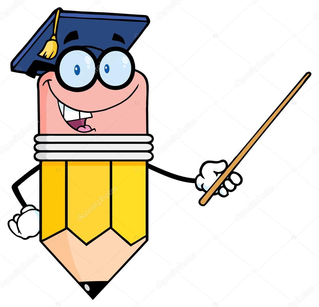 Smiling Pencil Teacher Stock Illustration by ©HitToon #61073503