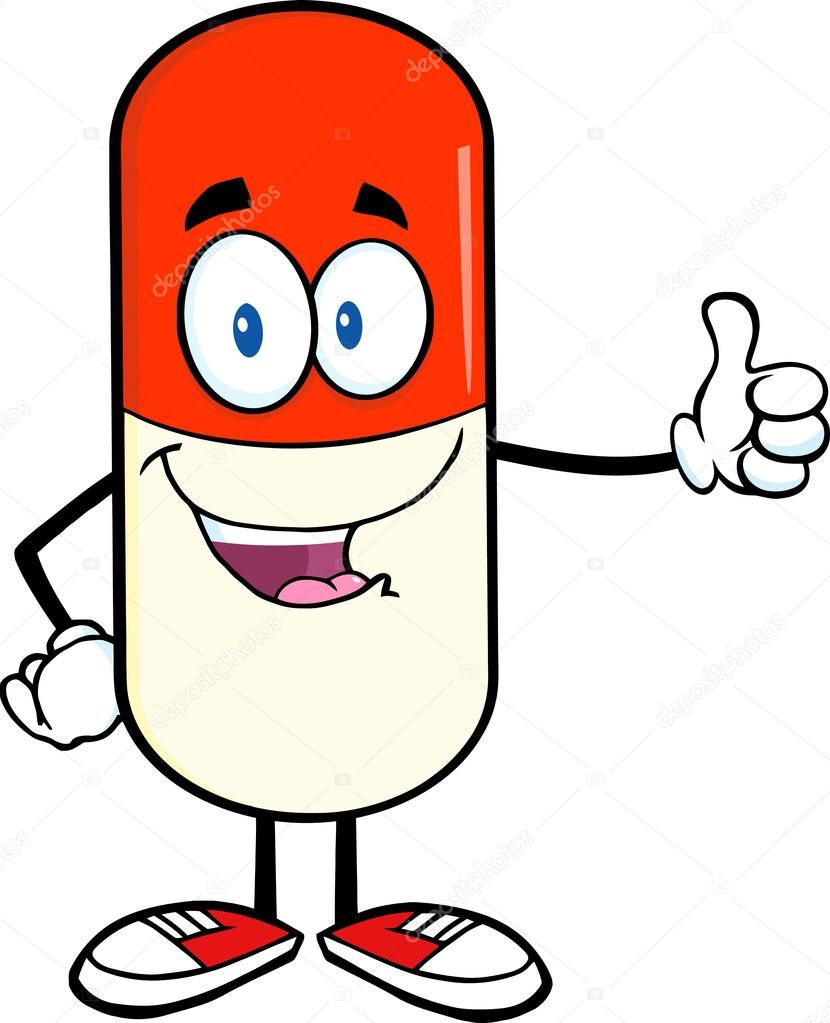 Pill Capsule Cartoon Character Stock Illustration by ©HitToon #61074043