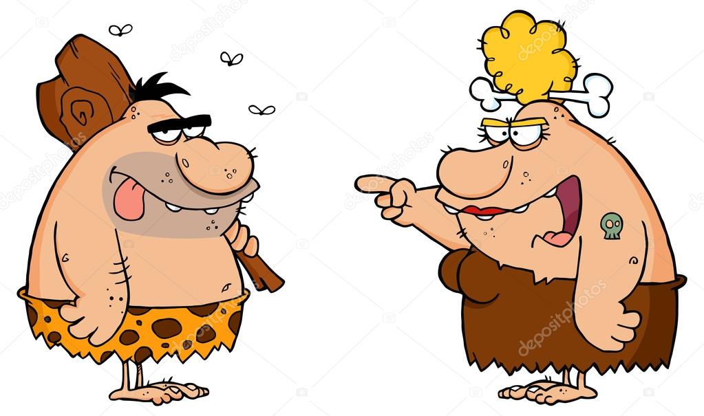 Caveman And Angry Cavewoman Stock Vector Image by ©HitToon #61074347