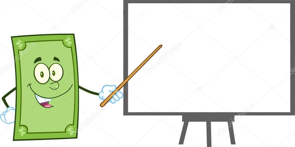 Personaje de dibujos animados de dólar sonriente Vector de stock ...