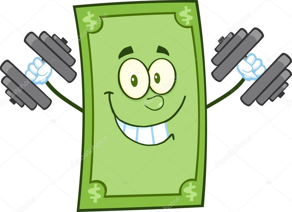 Personaje de dibujos animados de dólar sonriente 2022